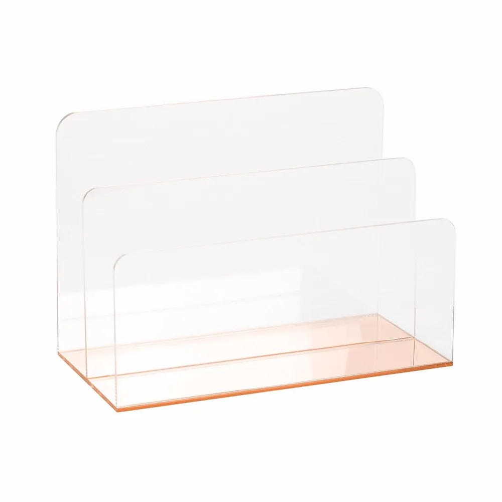 Office Stationery Set Rose Gold Mirror Acrylic File Folder Holder Clear ...
