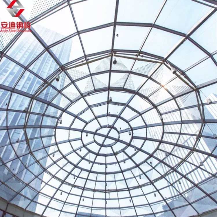 China Steel structure factory Prefabricated geodesic dome glass ...