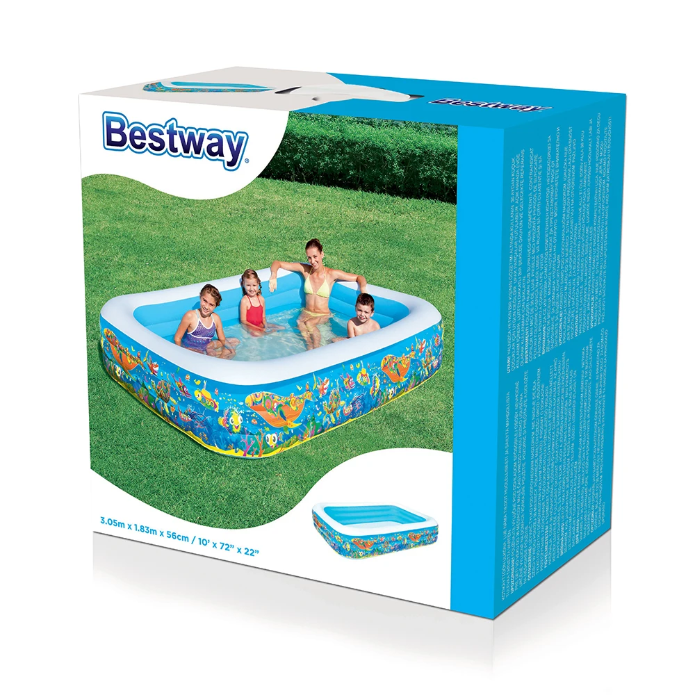 Bestway 54121 Happy Flora Inflatable Family Pool 3.05m - Portable ...