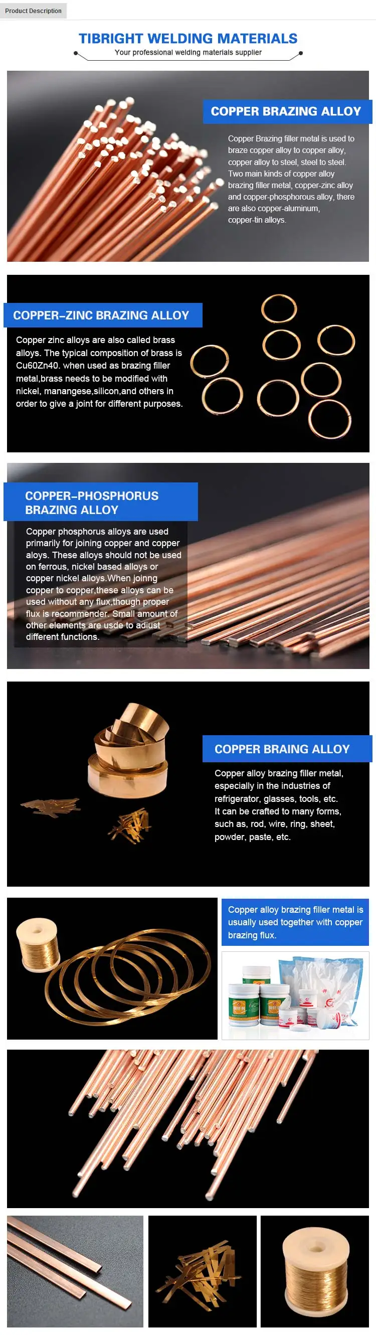 High-strength Brass Brazing Rods Brazing Material for Refrigeration ...