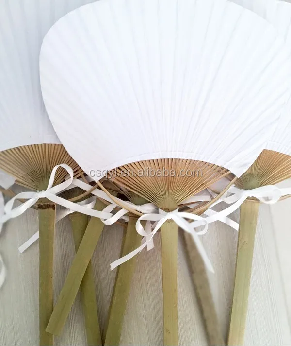2023 Wedding Favor Japanese Round Paper Fan White Paddle Fan Wedding ...