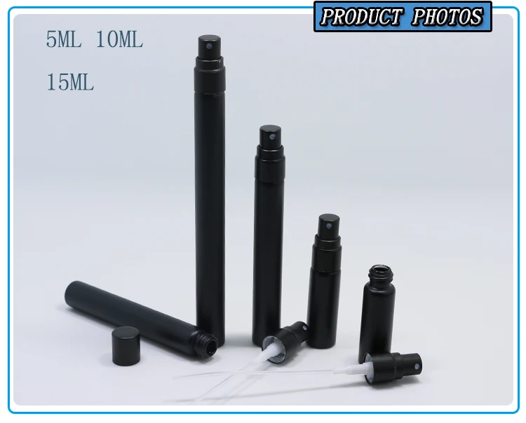 Black Slender OEM 5ml 10ml 15ml Glass Tube Pen Perfume Bottle