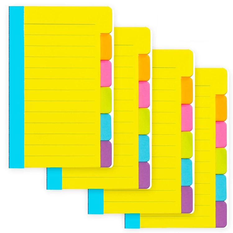 60 Clear Ruled Assorted Neon Colors Bible Tabs Divider Sticky Notes ...