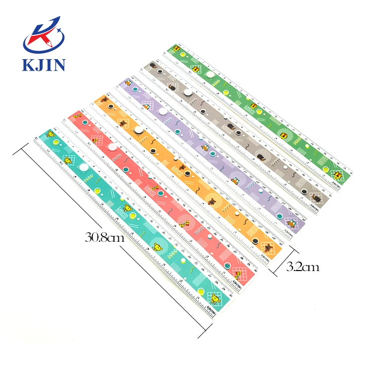 Factory Custom Print logo Plastic Rulers 15 20 30 cm Promotional ...