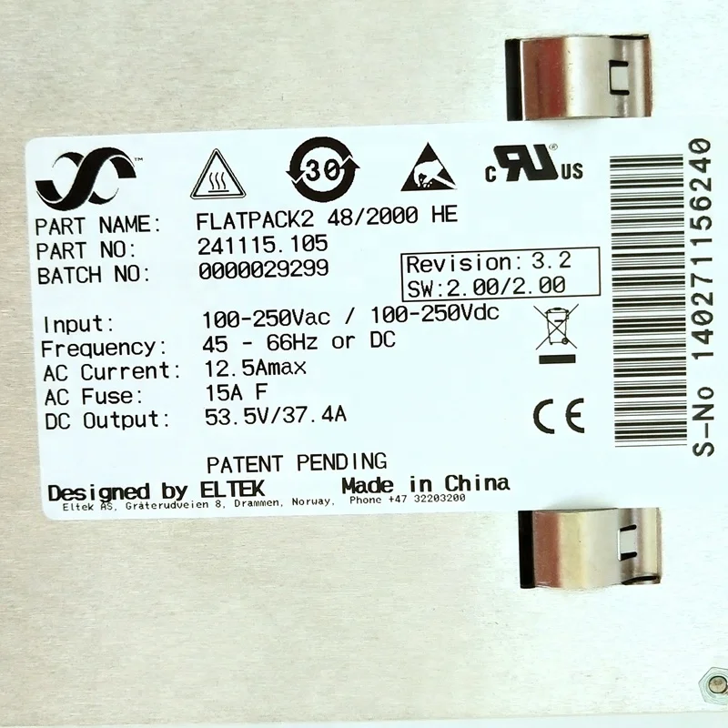 Eltek Flatpack2 48/2000 HE - 2000W Rectifier Module