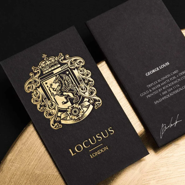 Luxury Gold Name Card Elegant Foil Embossed Business Cards Printing ...