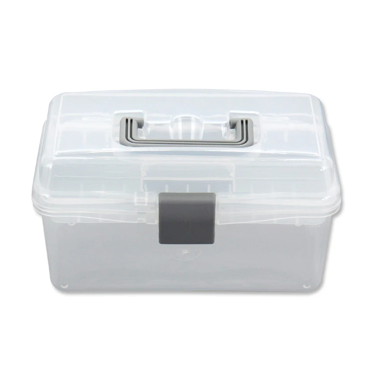 Clear Light Blue Plastic Multipurpose Portable Handled Tool Box ...