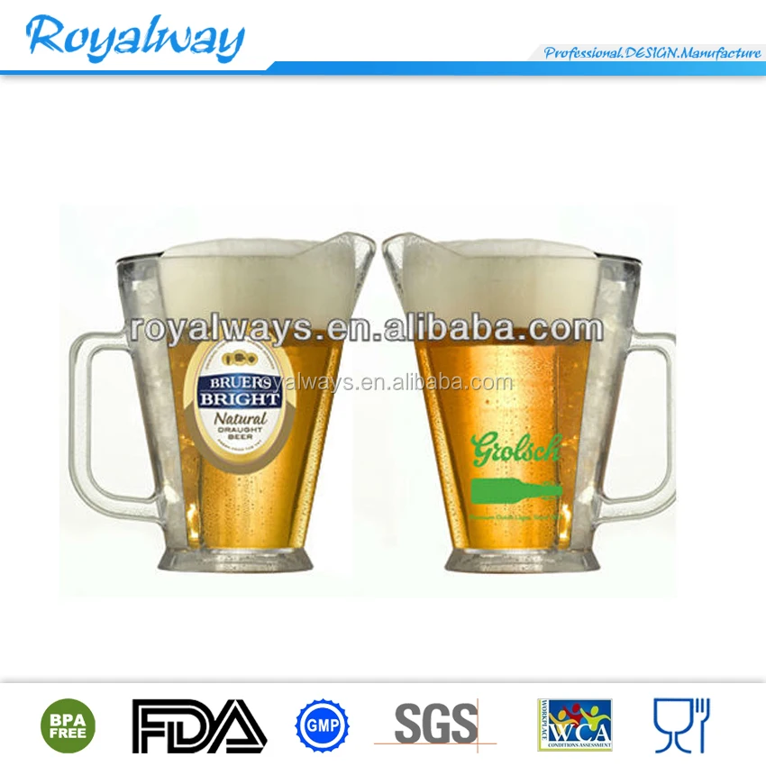 Food Grade 1.5l Acrylic Beer Jug With Ice Cube Compartment,Juice ...