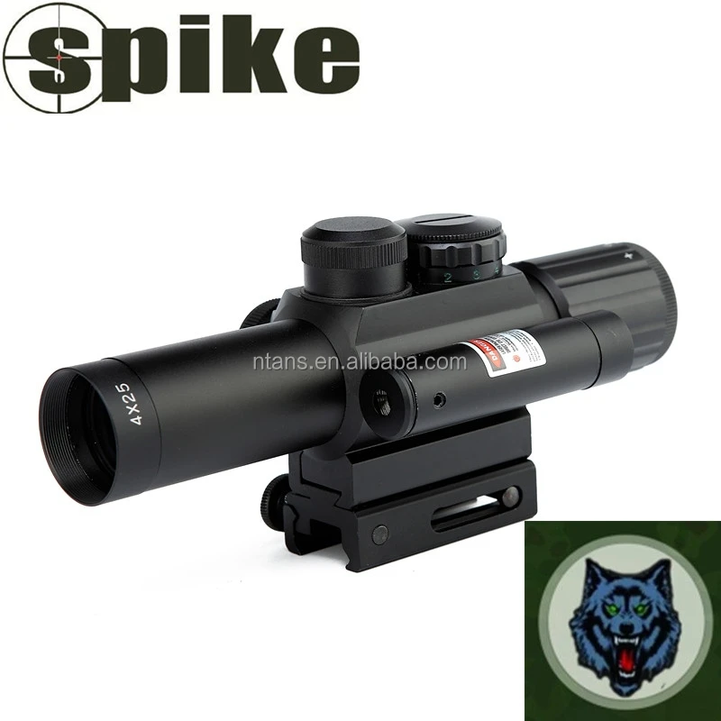 Spike 4x25 Short Scope M6 with Red Laser - Precision & Power