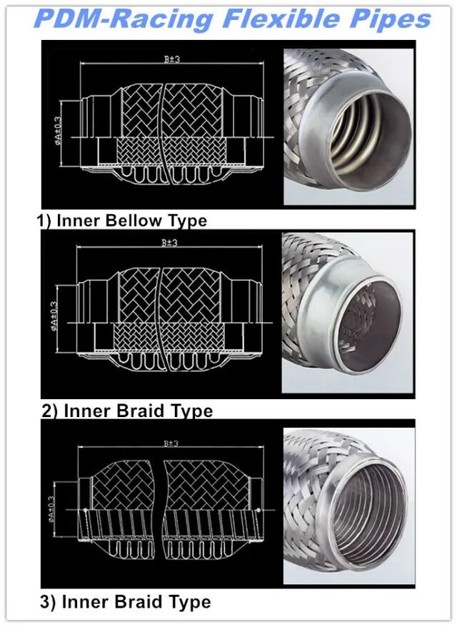 High Quality Flex Pipe Exhaust Weld in Flexible Exhaust Flex Pipe