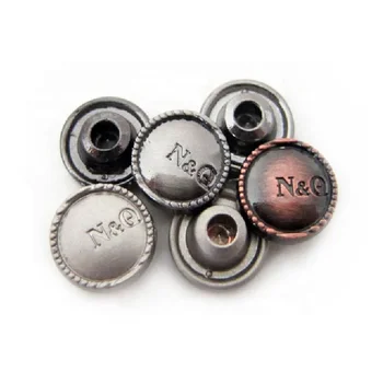 Custom Made Garment Engraved Logo Rivets Clothing Studs Metal Button ...