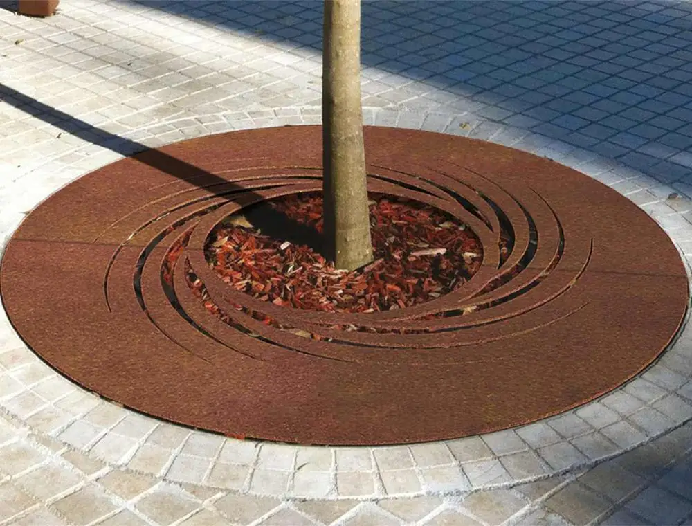Cheap Price Planets Square Corten Steel Tree Grills