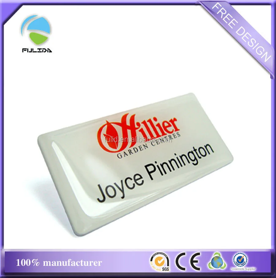 Garden Centres Company Logo Resin Epoxy Dome Name Badge - Buy Epoxy Name Badge,Job Position ...