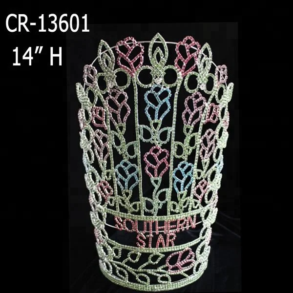 Tall Flower Leaves Queen Miss Pageant Crown - Buy Queen Miss Pageant ...