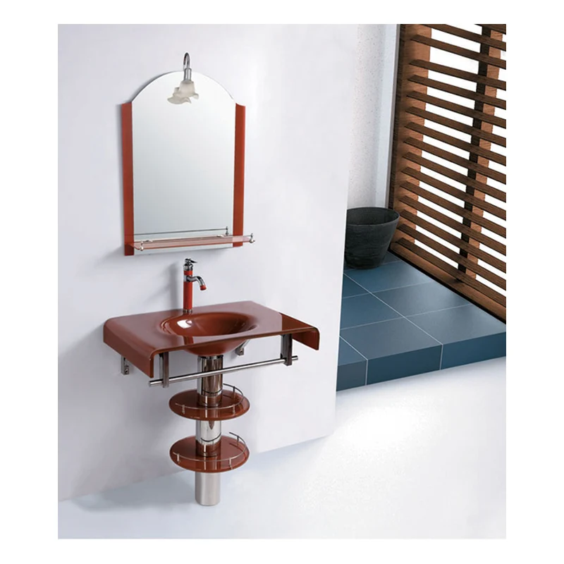 Modern Rectangular Glass Basin Cabinet For Bathroom Decorative Stone ...