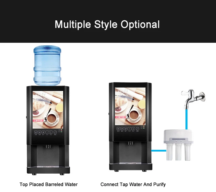 Commercial Instant Coffee Beverage Powder Dispenser 4-Tank System with ...