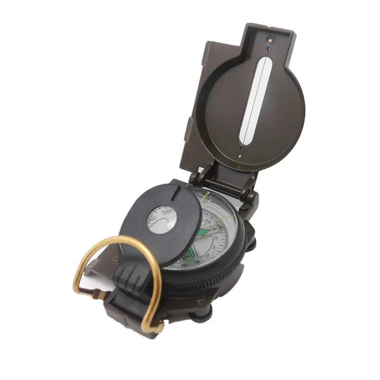 Antique Compass Metal Pocket Portable Lensatic Prismatic Sighting Compass