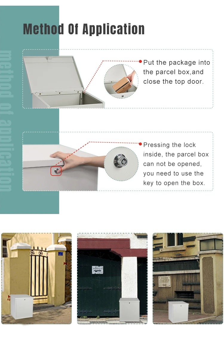Anti-theft Outdoor Delivery Box Standing Metal Mailboxes Parcel Box ...