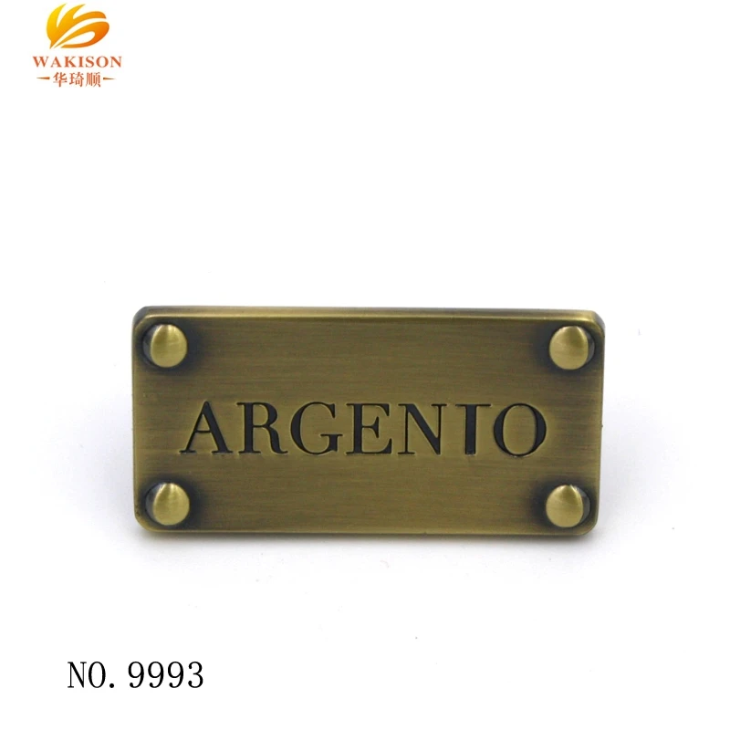Antique Brass Custom Engraved Metal Logo Label Plate for Bags ...