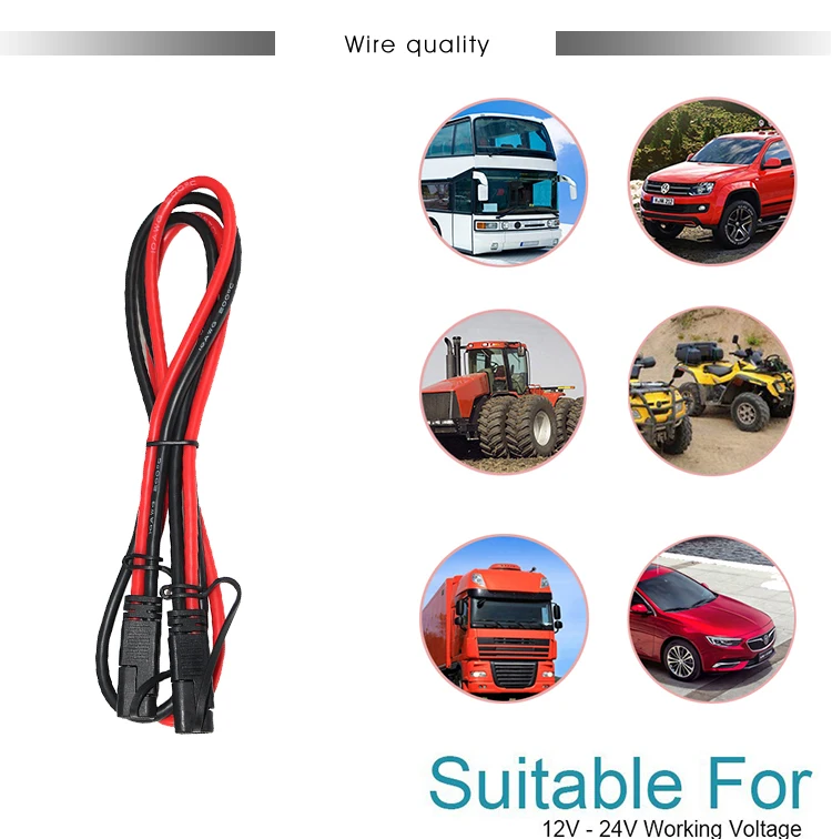 Sae Connector Extension Cable With Fuse Plug Sae Power Cord 16awg Sae ...