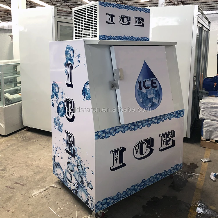 Custom Outdoor Solid Door Cold Storage Bagged Deep Ice Cube Freezer ...