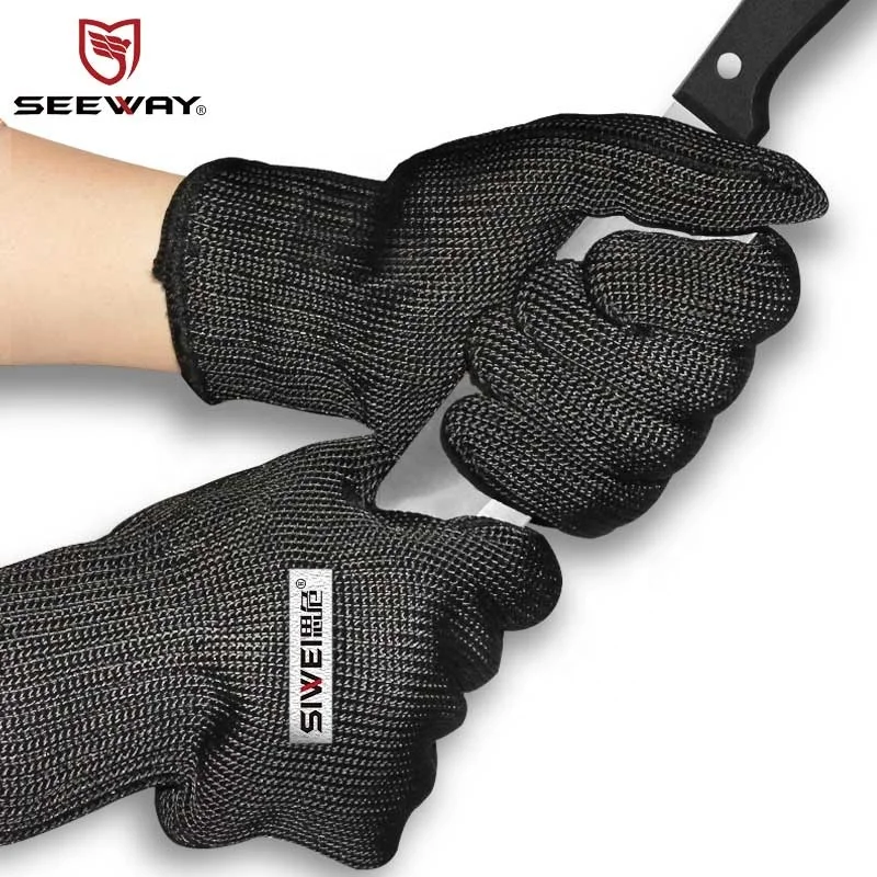 Seeway 10 Gauge Hppe And Stainless Steel Seamless Knitted Cut Resistant Protective Gloves - Buy ...