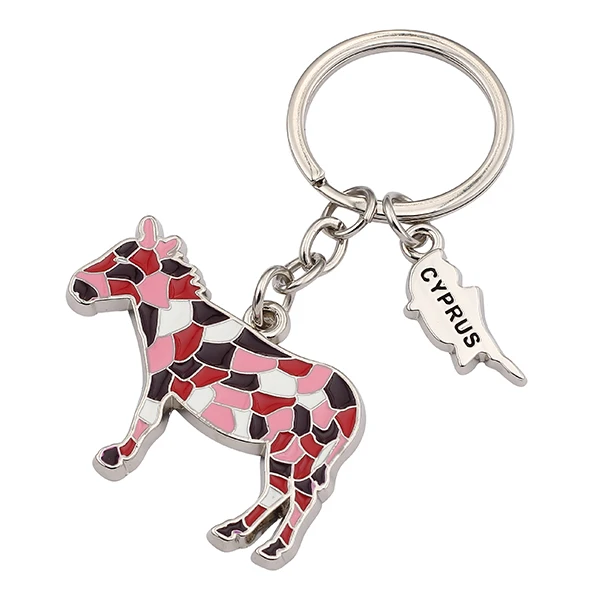 Cyprus Map Souvenir Custom Donkey Shape Mosaic Enamel Metal Keychains ...