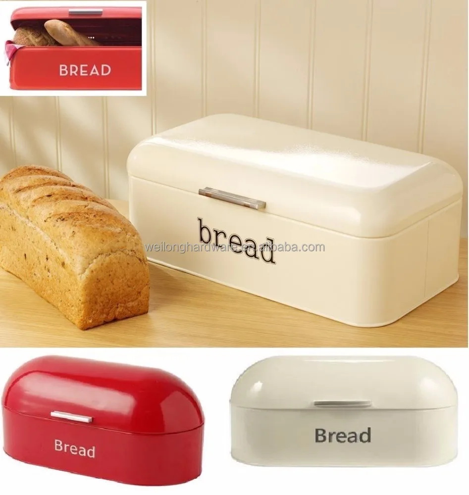 Bread Box Brotbox Metal Bamboo Cover - Eco-Friendly Storage