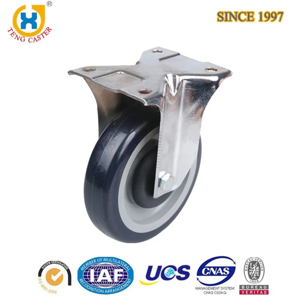 Factory 125mm 5 Inch Industrial Caster Rigid Plate Pu Shopping Trolley ...