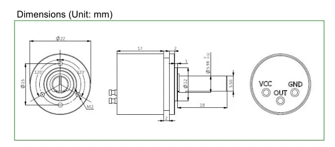 Mini Hall Encoder Angle Sensor - P3022 with Multiple Outputs