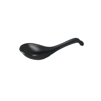 Black Color Japanese Canteen Use Plastic Melamine Miso Soup Spoon - Buy ...