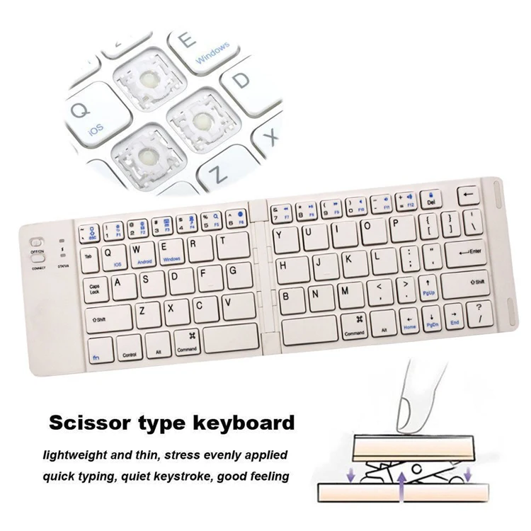 Custom Korean Alphabet Wireless Keyboard Rechargeable Folding Portable ...