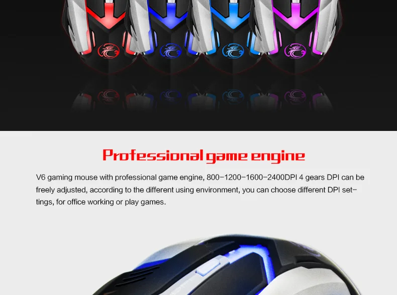 Imice V6 Customized Logo Optical Usb Cordless Arc Mice Led Wired ...