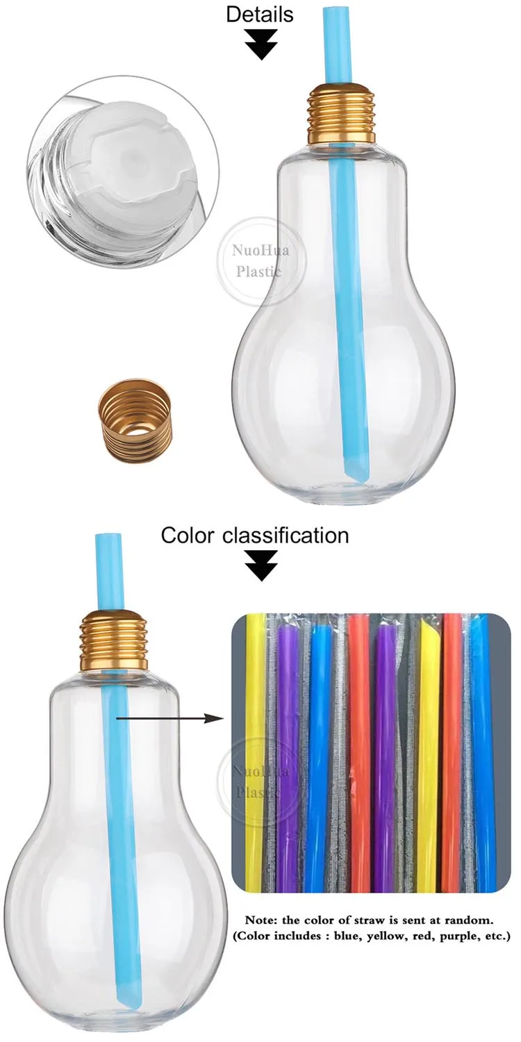 NH H Light Bulb Shaped Bottles - Perfect for Juices & Drinks