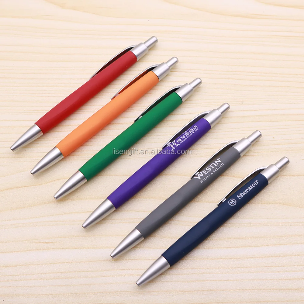 Custom Branded Plastic Rubber Coated Click Hotel Pen
