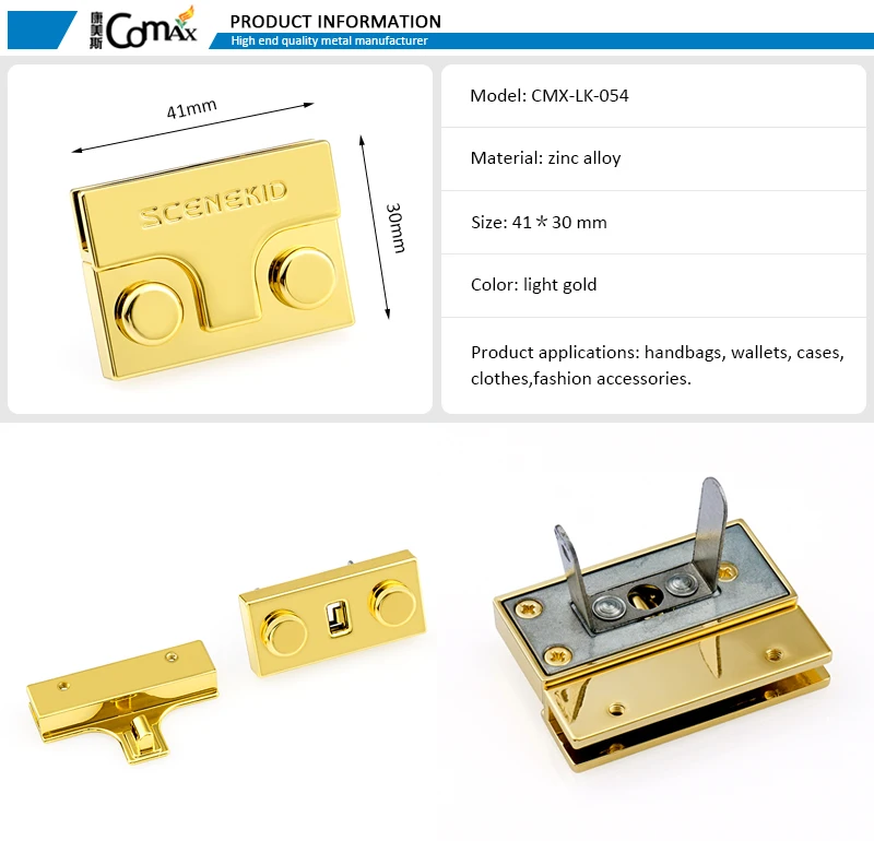 Wholesale Metal Push and Turn Lock Logo Color Custom Closures Bag Twist ...