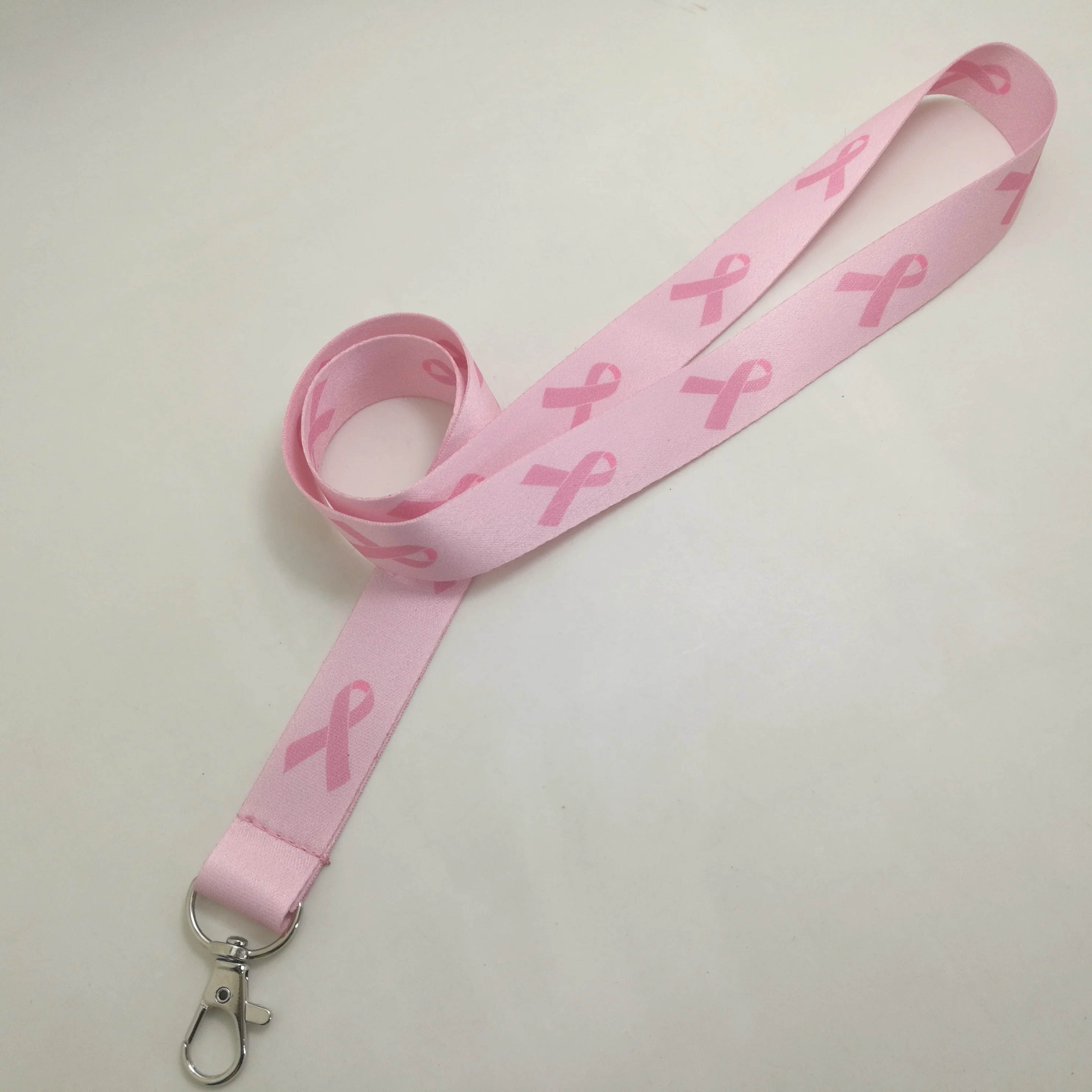 Pink Ribbon breast cancer lanyard for Global breast cancer prevention ...