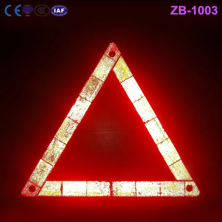 Red Reflective Car Tripod Folded Stop Sign Reflective Foldable Car ...