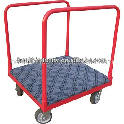 Red Panel Carts With 2 Removable Uprights And With Solid Deck Covering ...