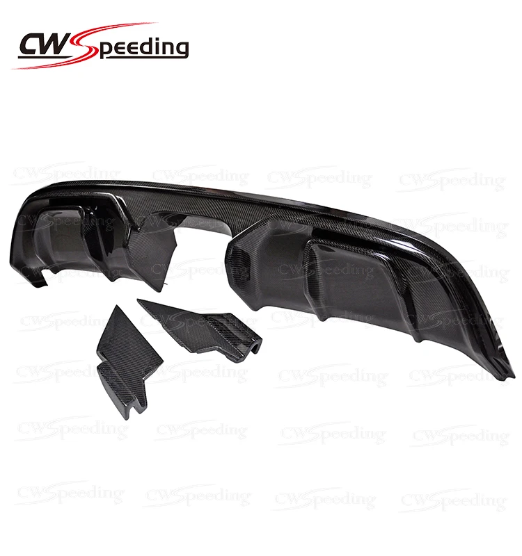 Cb Style Carbon Fiber Rear Bumper Lip Rear Diffuser For Jaguar F-type ...