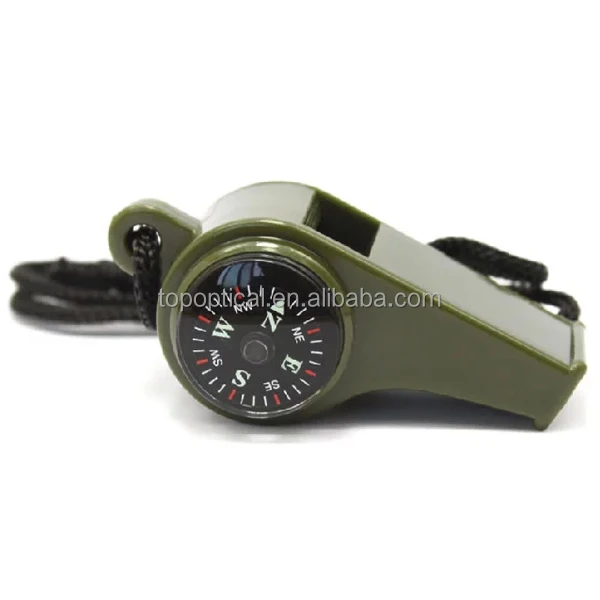 Green Mini Multifunctional Compass 3-in-1 Survival Pocket Whistle ...