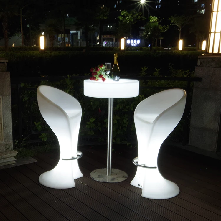 Modern LED Bar Chair with Chrome Footrest - 2year Warranty