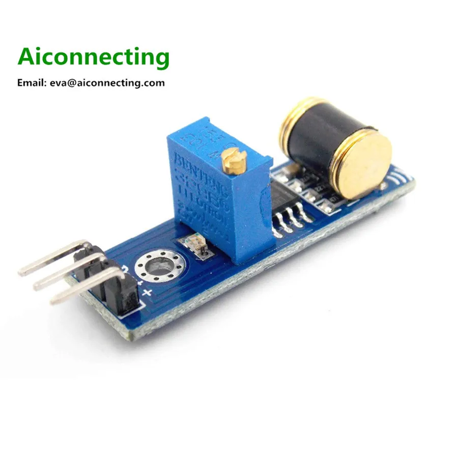 Sensitivity adjustable analog output 3 pin Shock Switch 801S Vibration Detection Sensor module ...