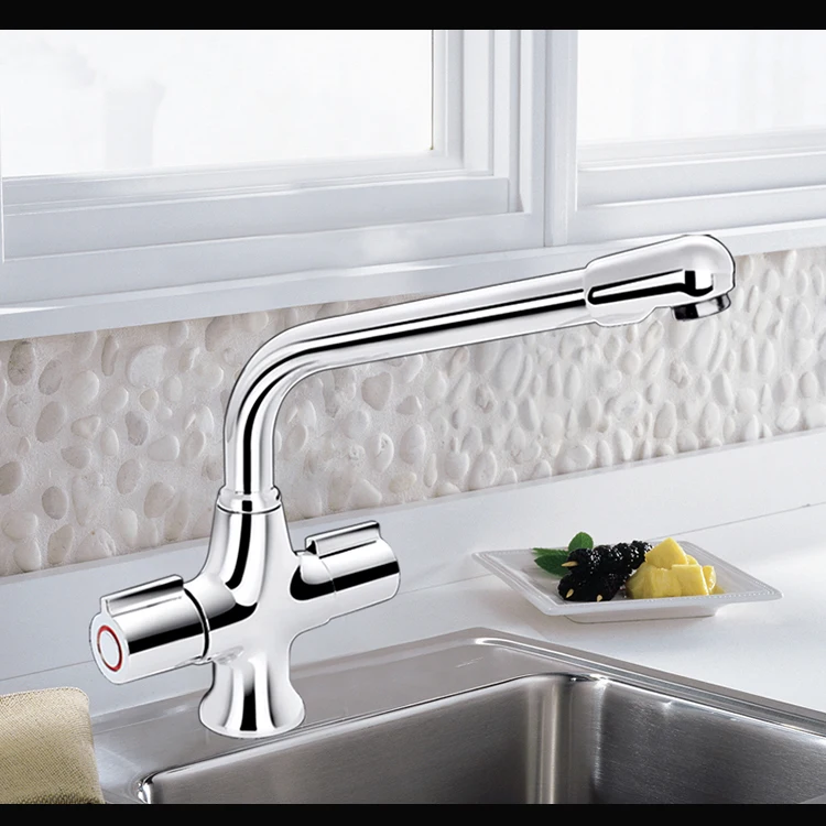 Brass Two Handle Monbloc Sink Mixer Kitchen Taps - Buy Two Handle ...