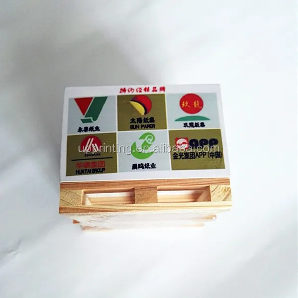Customize Design Paper Cube Sticky Note with Wooden Pallet