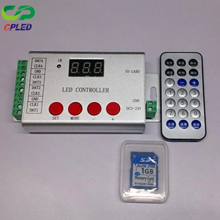 Программируемый DMX матричный контроллер SD-карты H802SE 6144 светодиодов DC5V -24V светодиодный ...