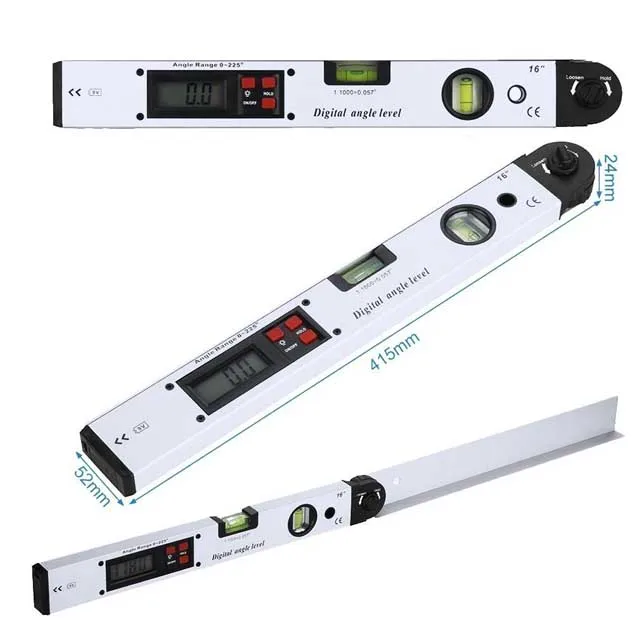 Angle Finder 16-inch 225-degree Digital Angle L LCD Electric Protractor ...
