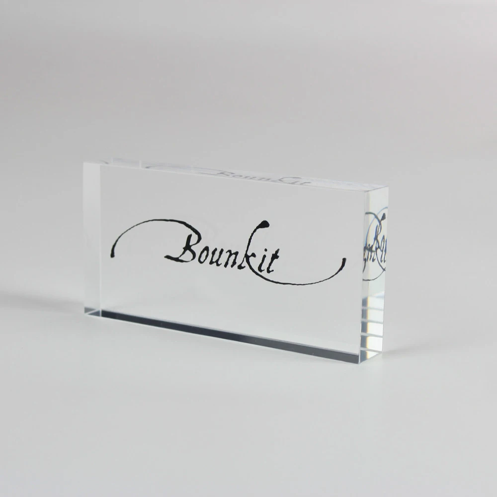 Desk Top Clear Acrylic Logo Block Brand Display - Buy Acrylic Logo ...