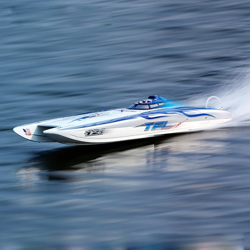 Wholesale large size 1040MM Electric racing RC boat brushless twin motors Zonda catamaran Blue color from China Alibaba