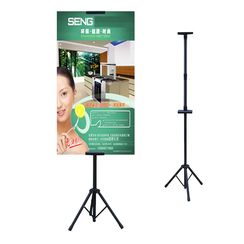 Double side advertising display board clip stand tripod easel metal ...